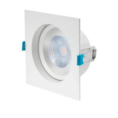 SPOT LED RECUADO QUAD. 9X9 EMBUTIR 5W MOVEL 6500K BIVOLT