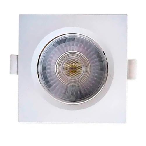 SPOT LED QUADRADO 9X9 EMBUTIR 5W MOVEL 3000K BIVOLT